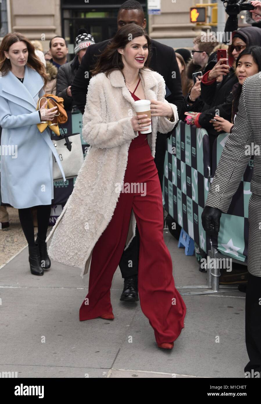 New York, NY, USA. 29th Jan, 2018. Alexandra Daddario, seen at BUILD ...