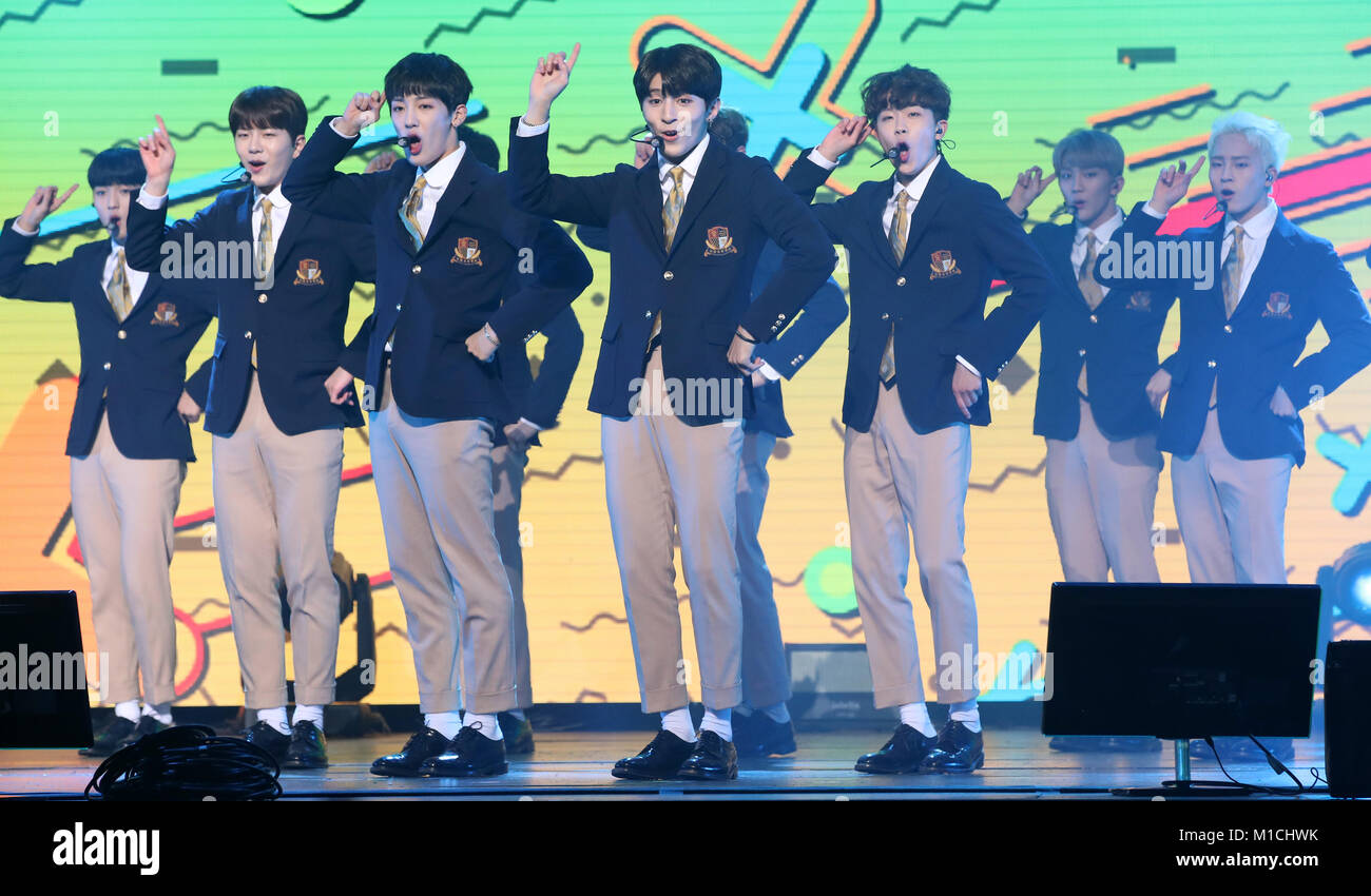 Korea. 30th Jan, 2018. S. Korean boy group Golden Child South Korean ...
