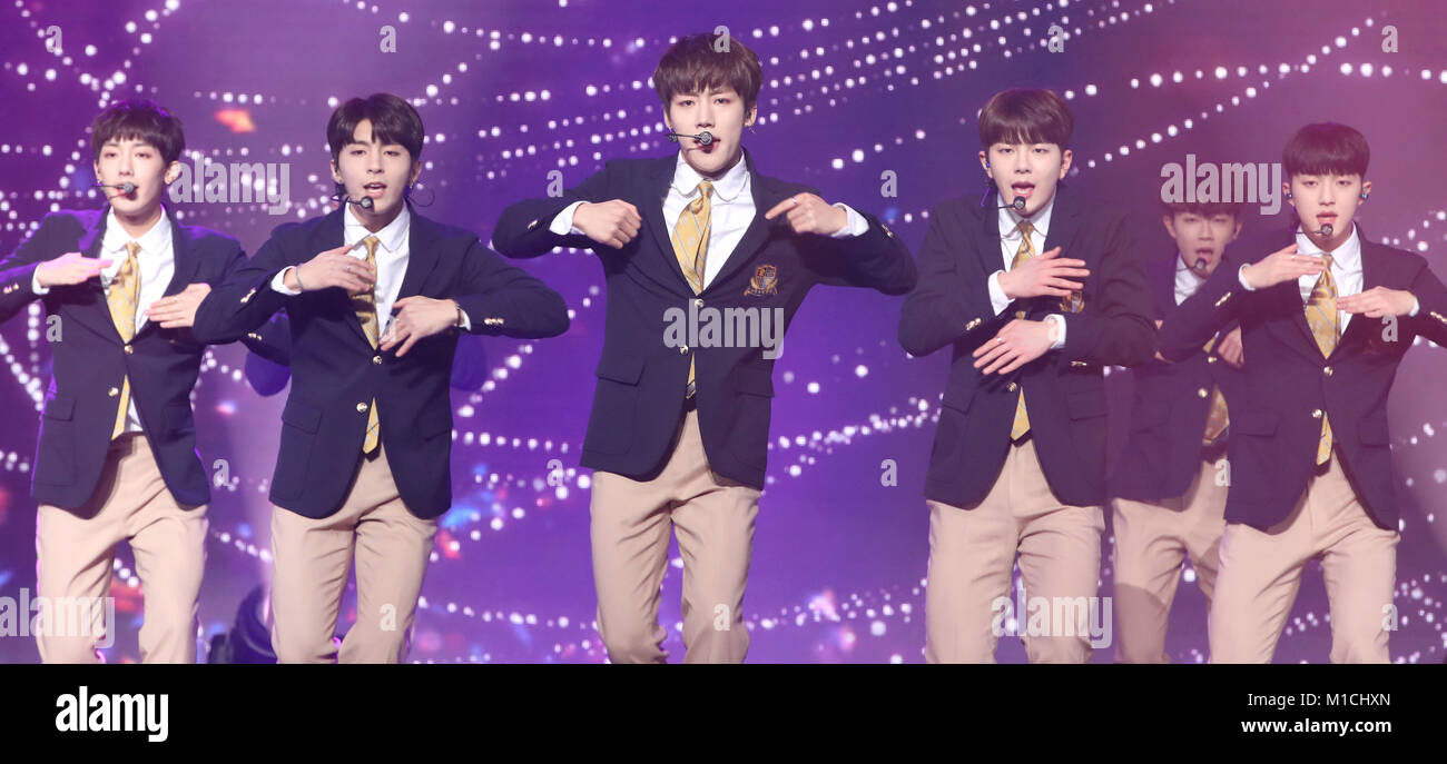 Korea. 30th Jan, 2018. S. Korean boy group Golden Child South Korean ...
