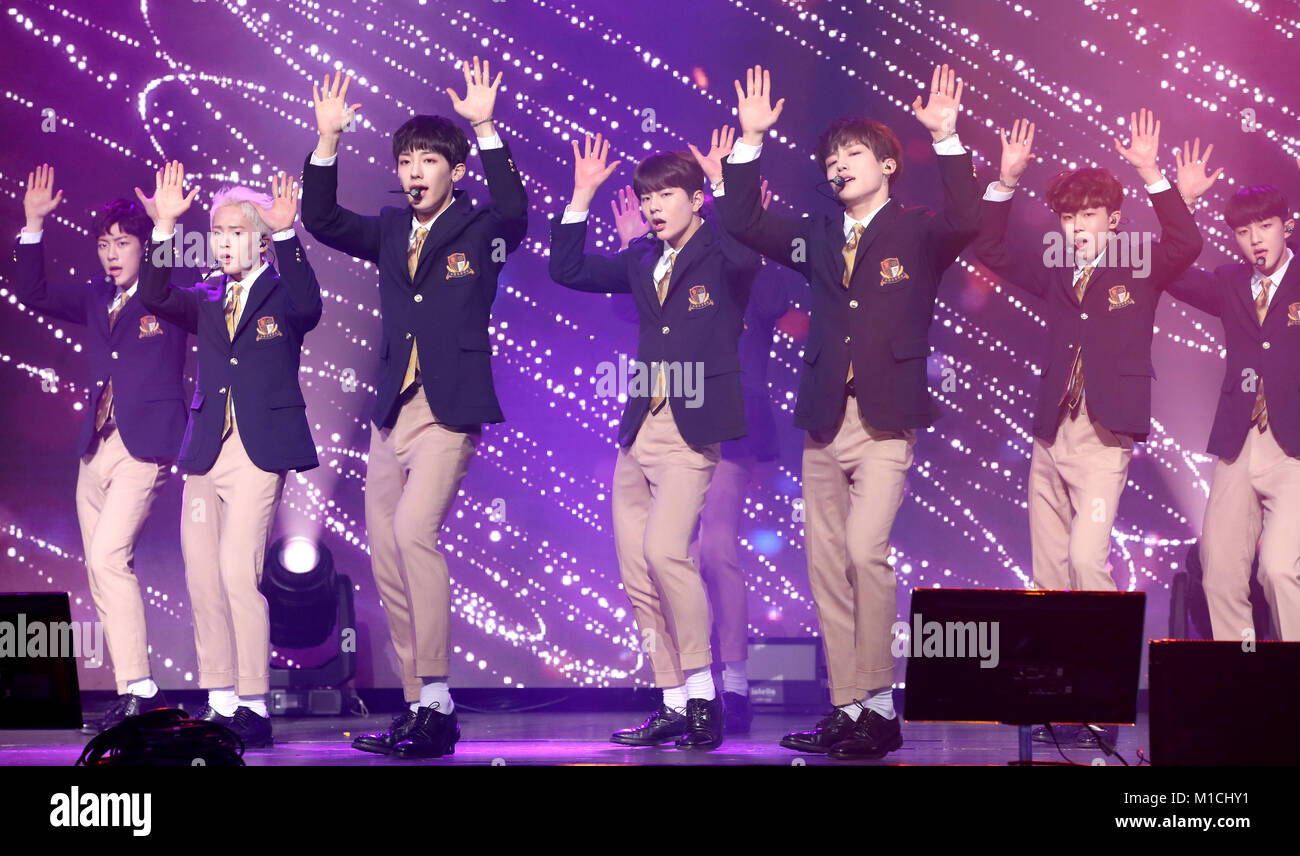 Korea. 30th Jan, 2018. S. Korean boy group Golden Child South Korean ...