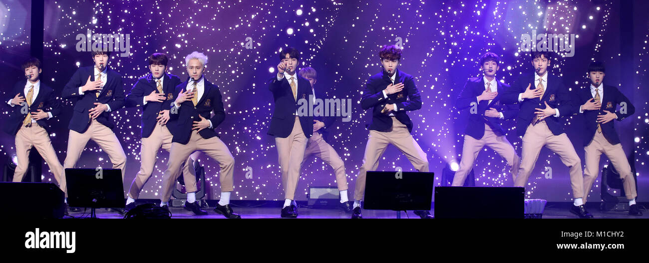 Korea. 30th Jan, 2018. S. Korean boy group Golden Child South Korean ...