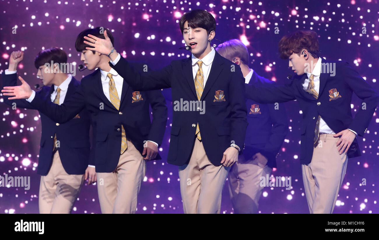 Korea. 30th Jan, 2018. S. Korean boy group Golden Child South Korean ...