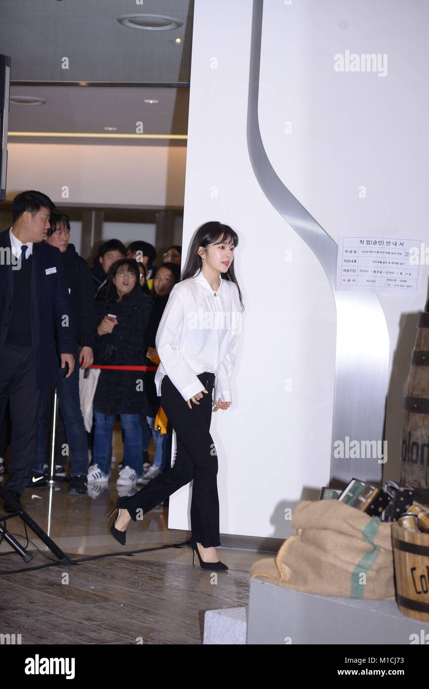 Seoul, Korea. 27th Jan, 2018. RED VELVET leader Irene attends a brand ...