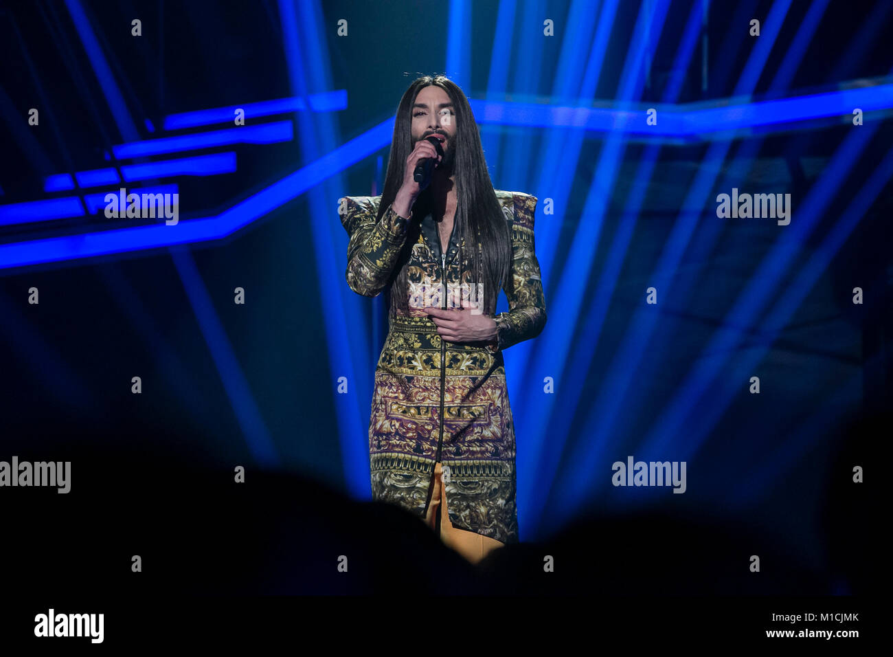 Barcelona, Spain. 29th Jan, 2018. Singer Conchita Wurst during the ...