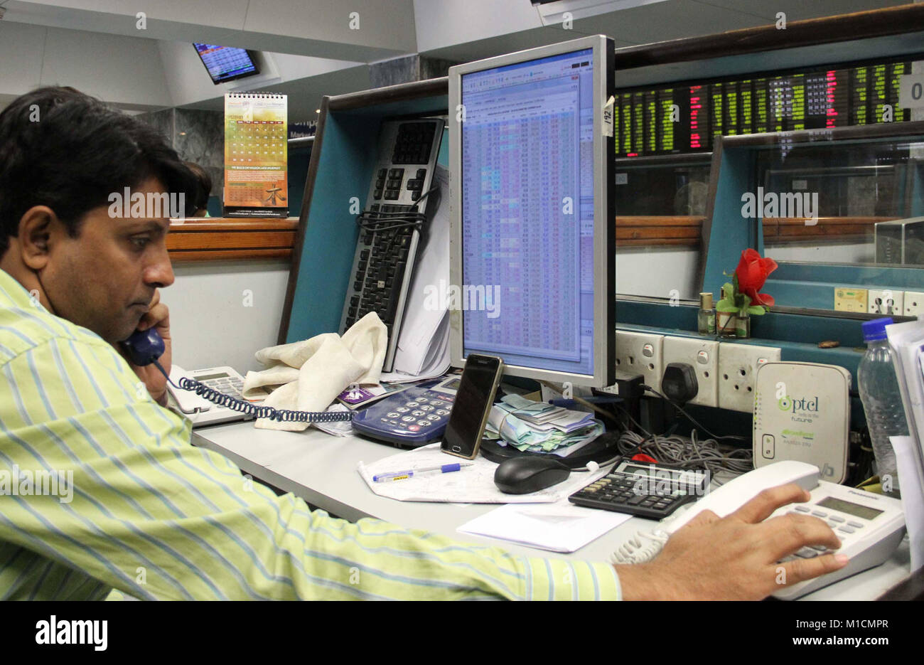 Brokers are busy in trading at Pakistan Stock Exchange on very first ...