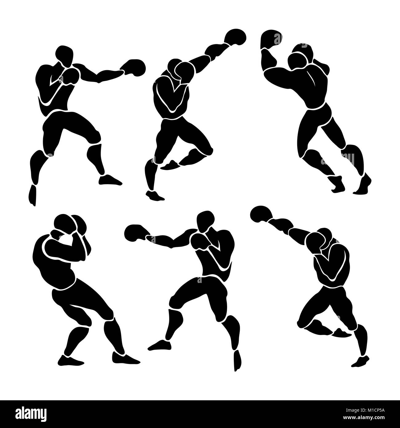Boxing Silhouette White
