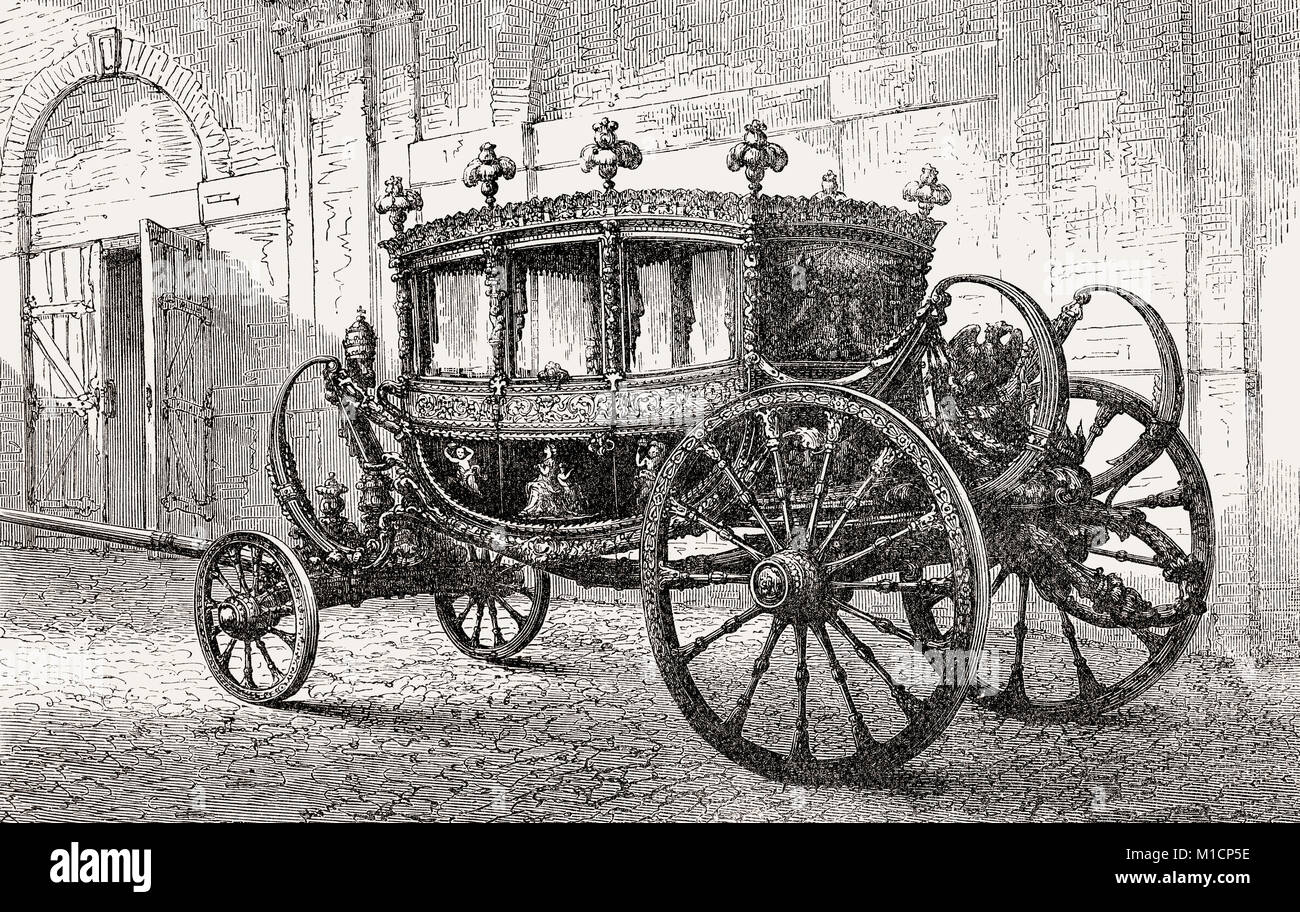 The papal holiday carriage, Rome, Italy, 19th Century Stock Photo - Alamy
