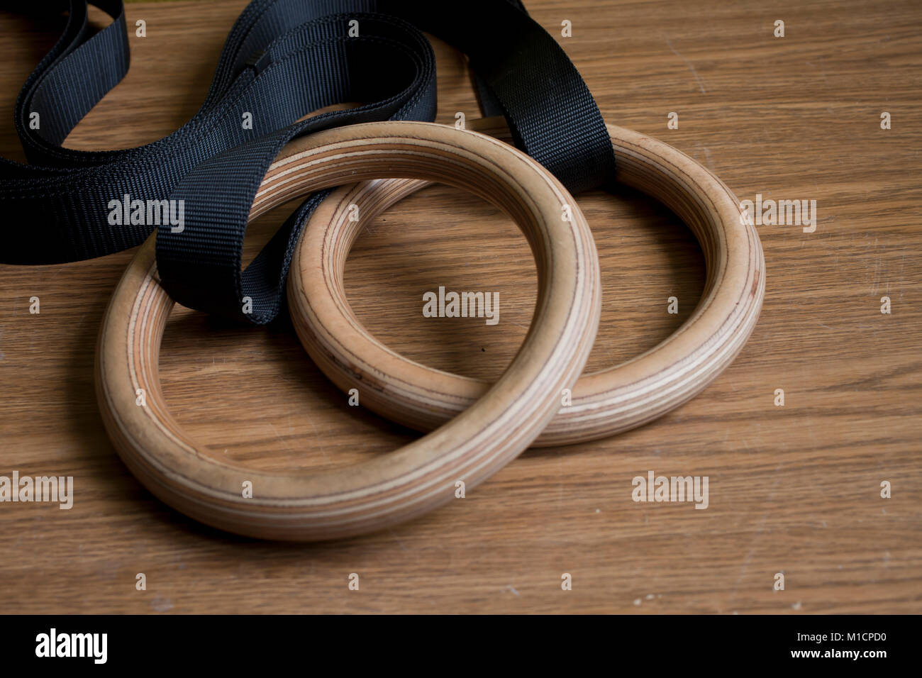 Sport equipment on the floor- gymnastic rings Stock Photo - Alamy