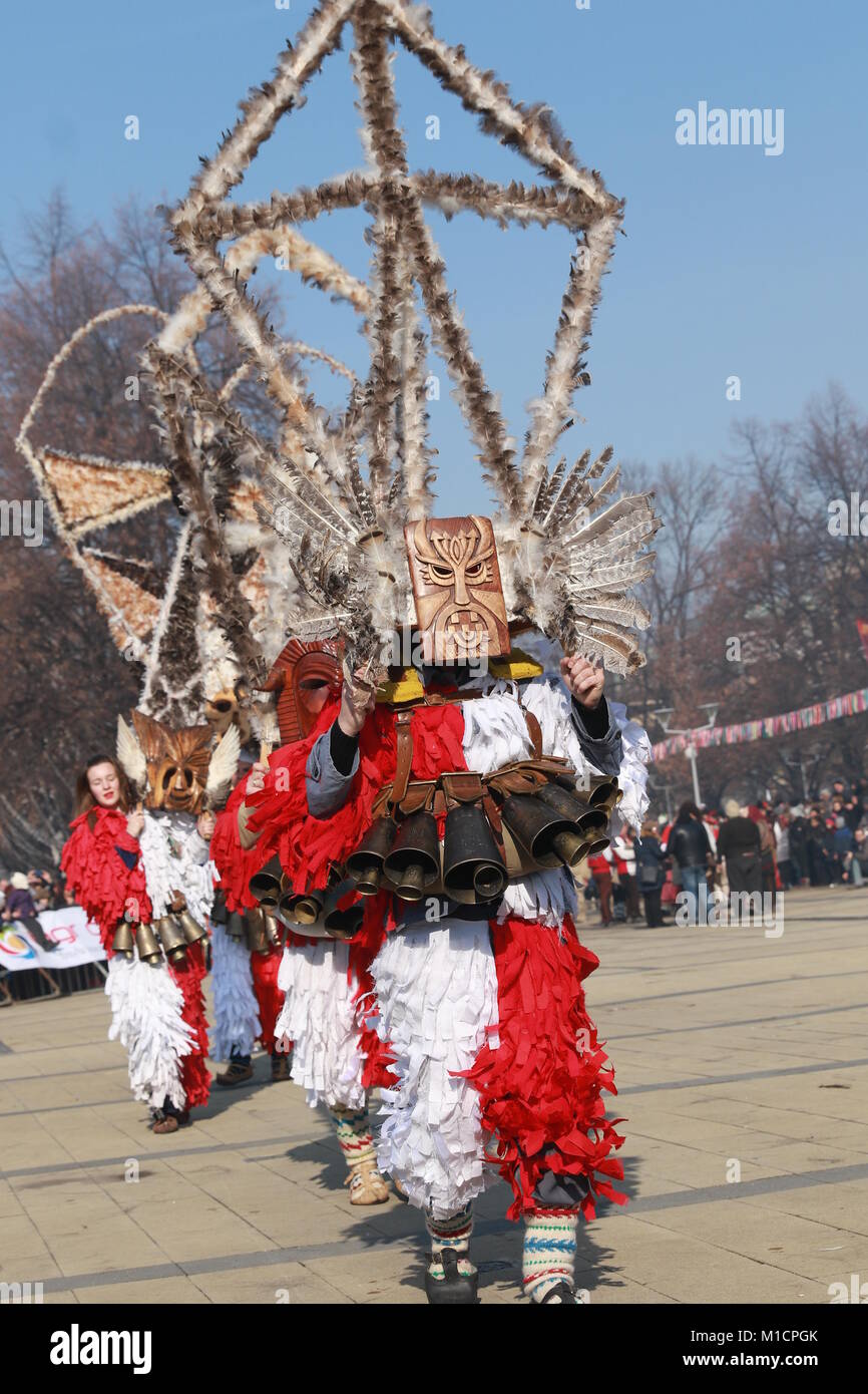 People with mask called Kukeri dance and perform to scare the evil ...
