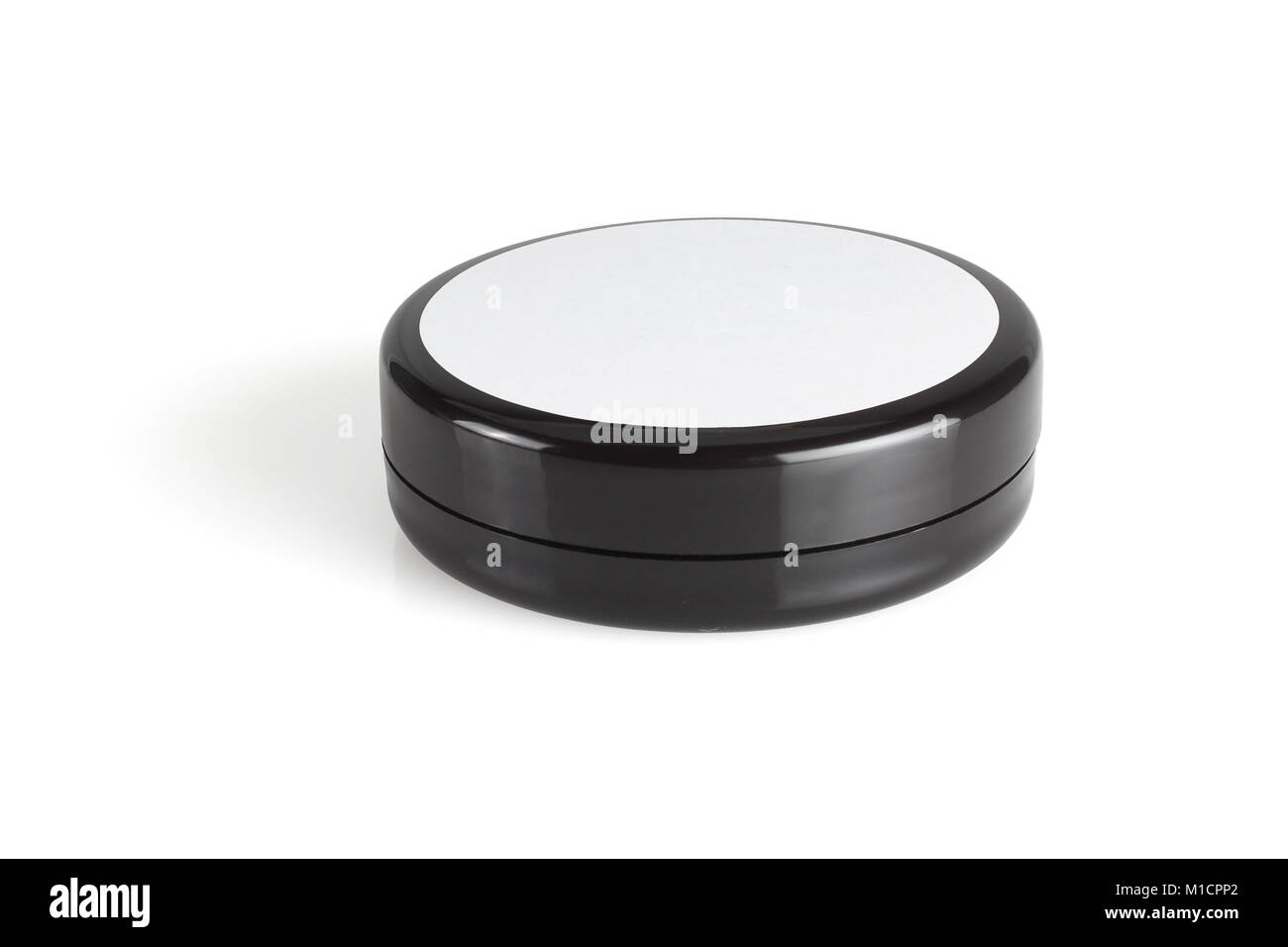 Black Plastic Hair Cream Container on White Background Stock Photo - Alamy