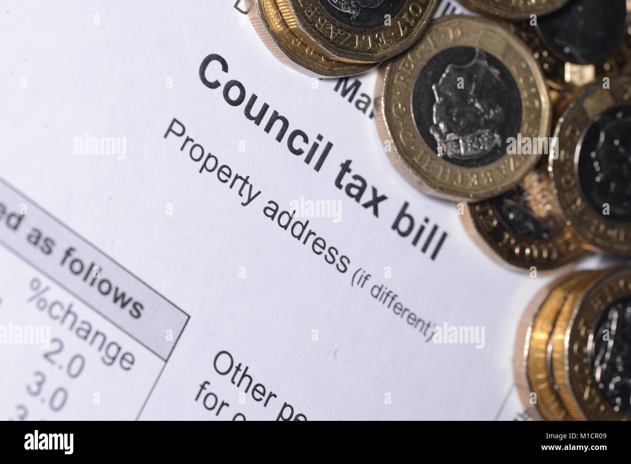 Council Tax Bill and cash Stock Photo - Alamy