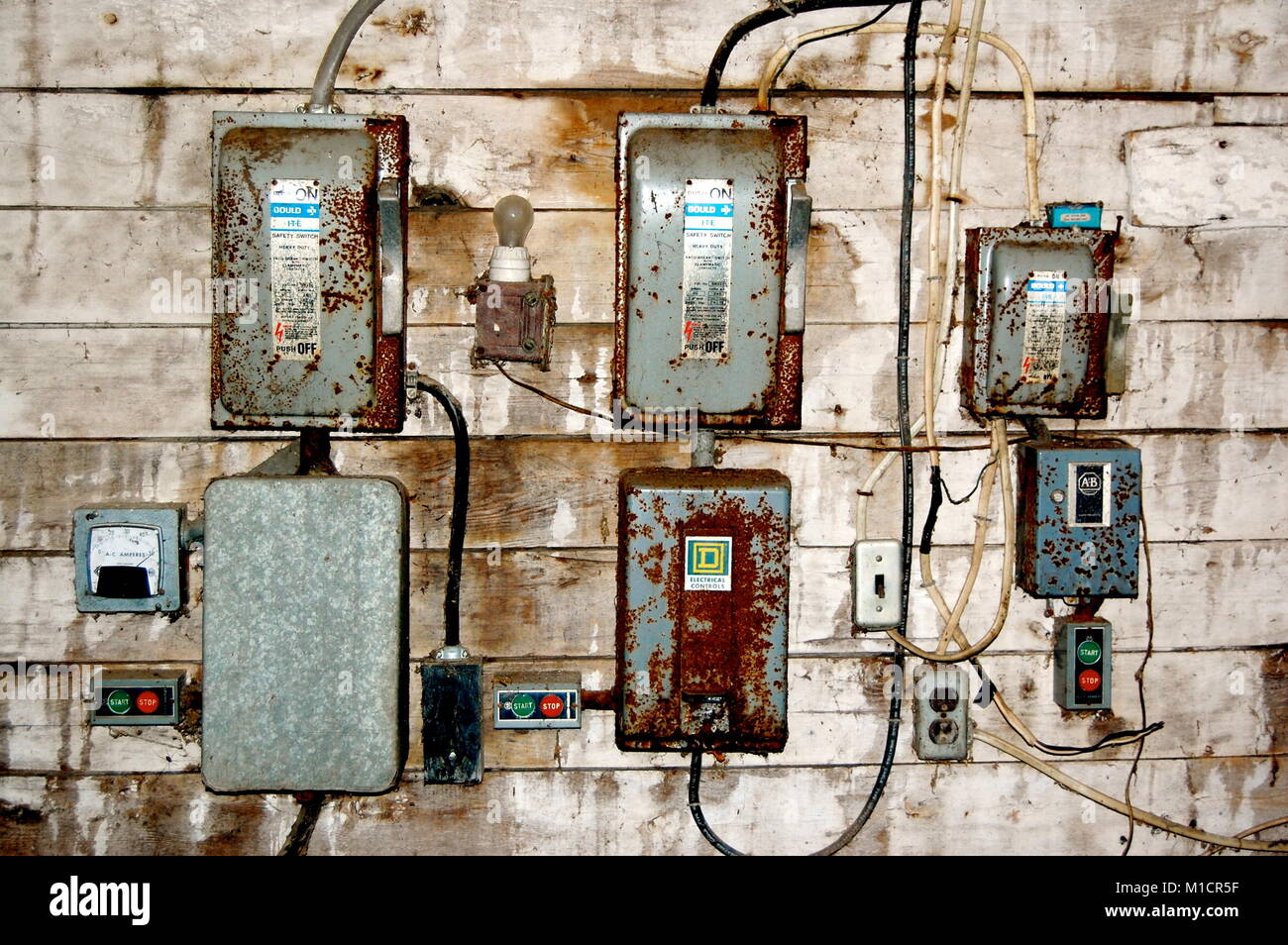 Rusty Electrical Boxes Stock Photo - Alamy