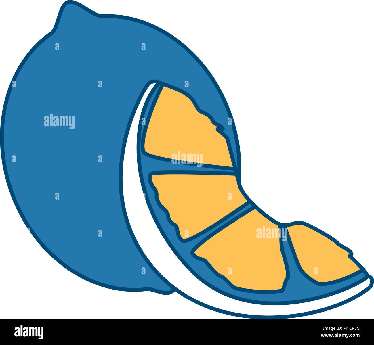Sliced citrus on blue Stock Vector Images - Alamy