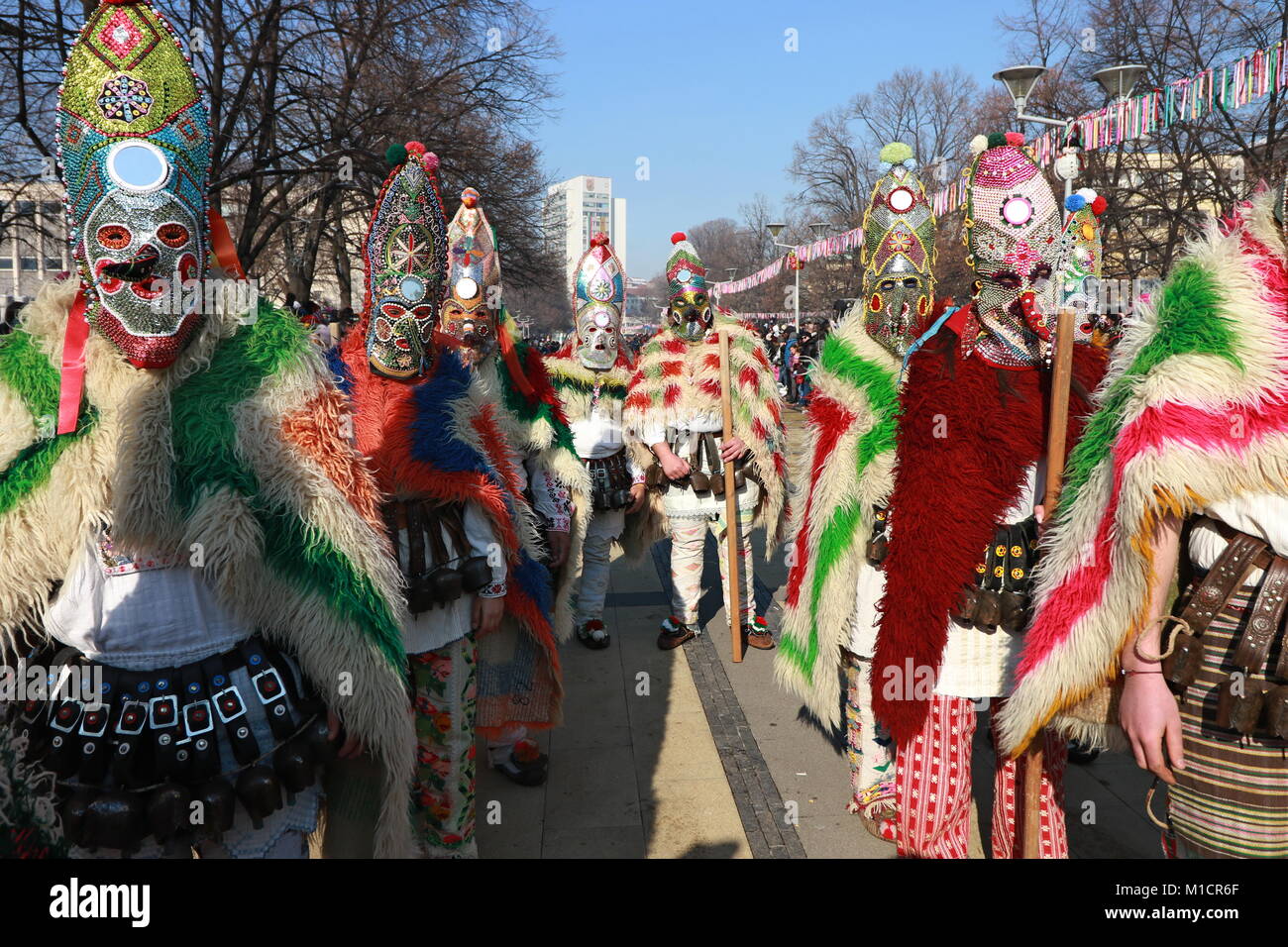 People with mask called Kukeri dance and perform to scare the evil ...