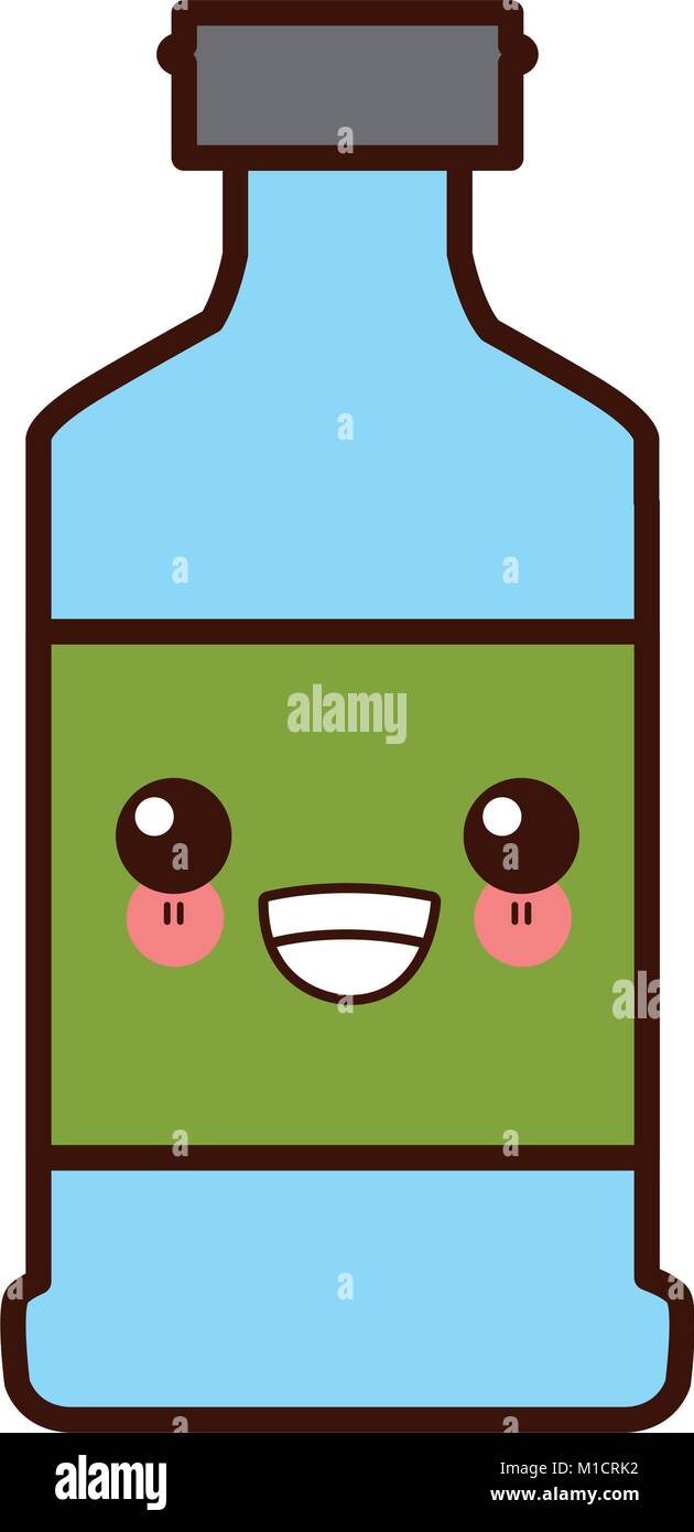 Container bottle isolated cute kawaii cartoon Stock Vector Image & Art ...