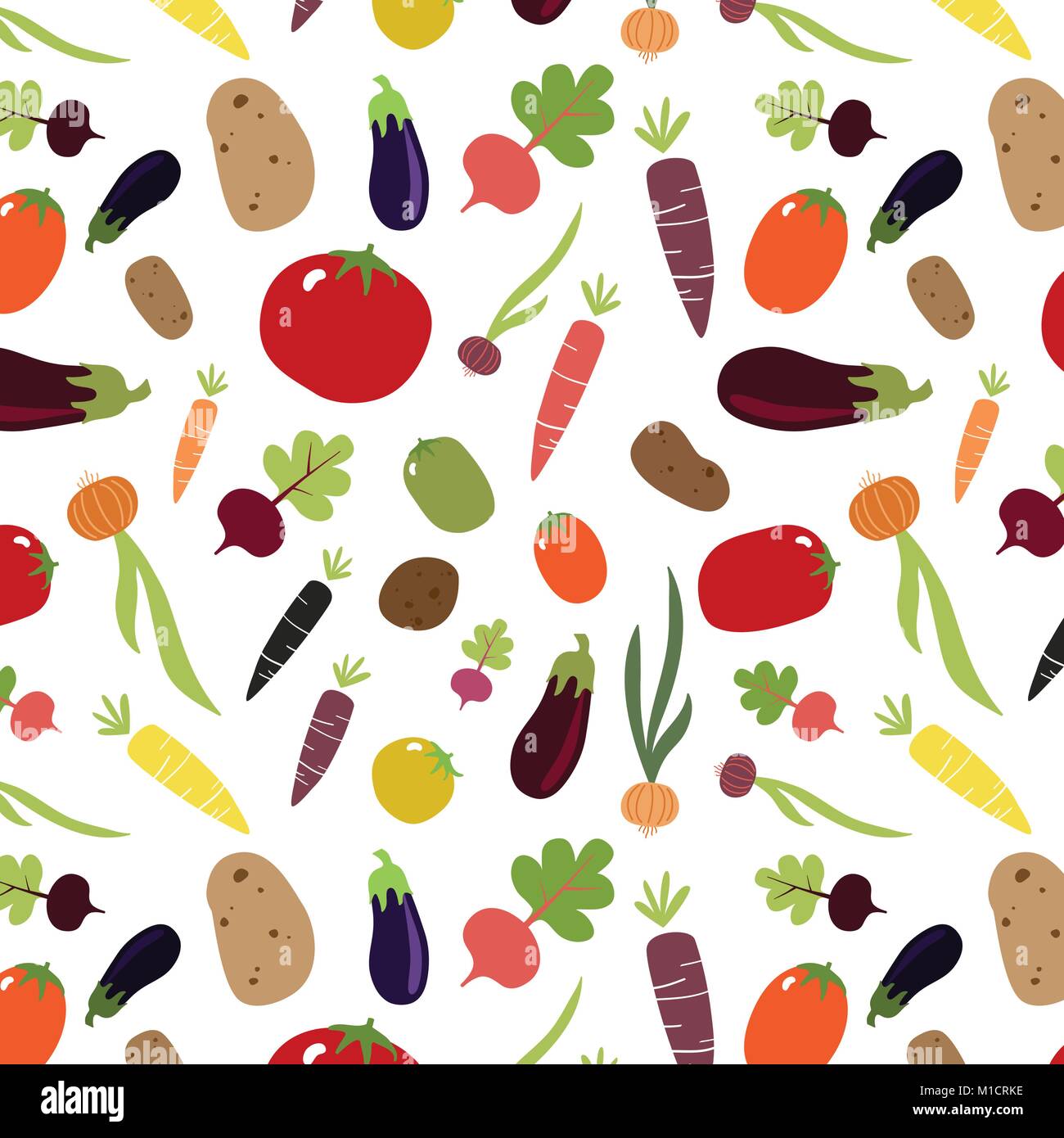 Cartoon food seamless vegetables Stock Vector Images - Alamy
