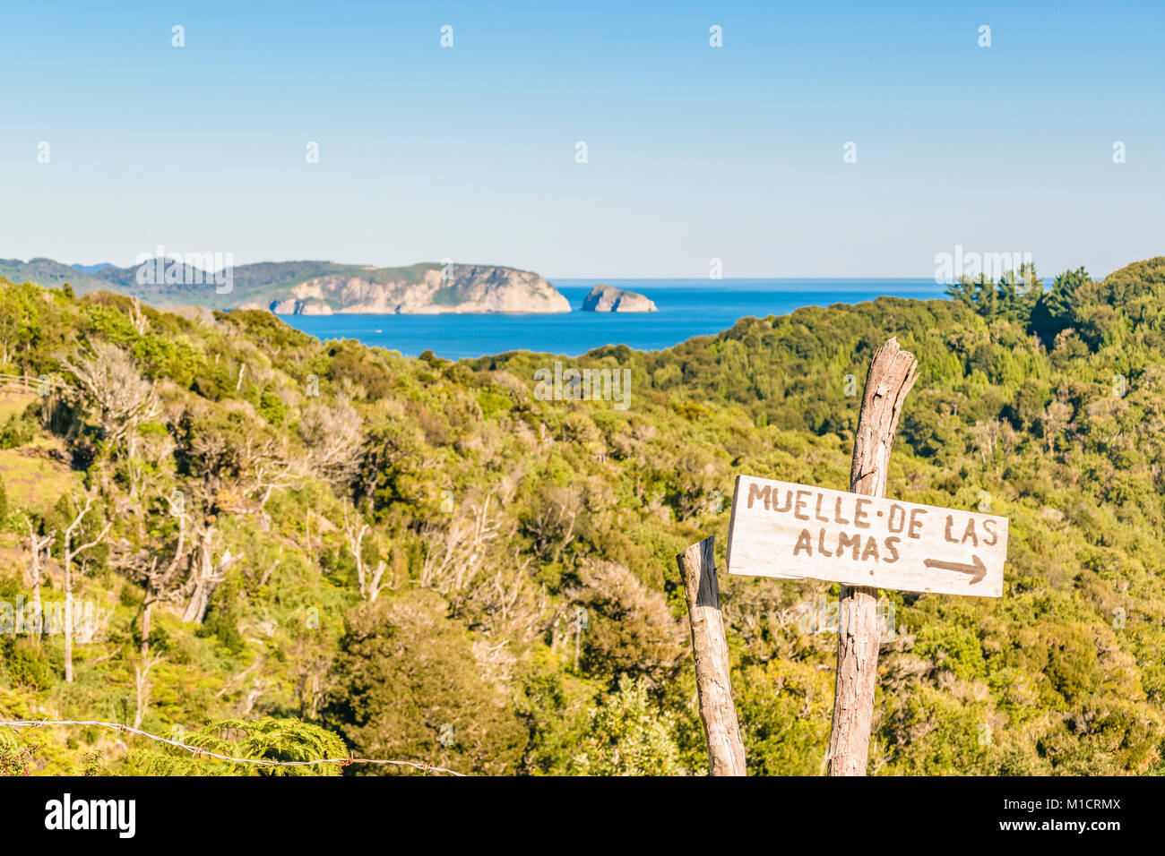 Aerial coastal landscape scene at chiloe island, chile Stock Photo - Alamy