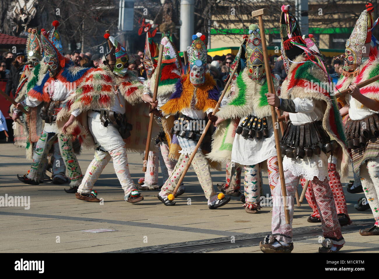 People with mask called Kukeri dance and perform to scare the evil ...
