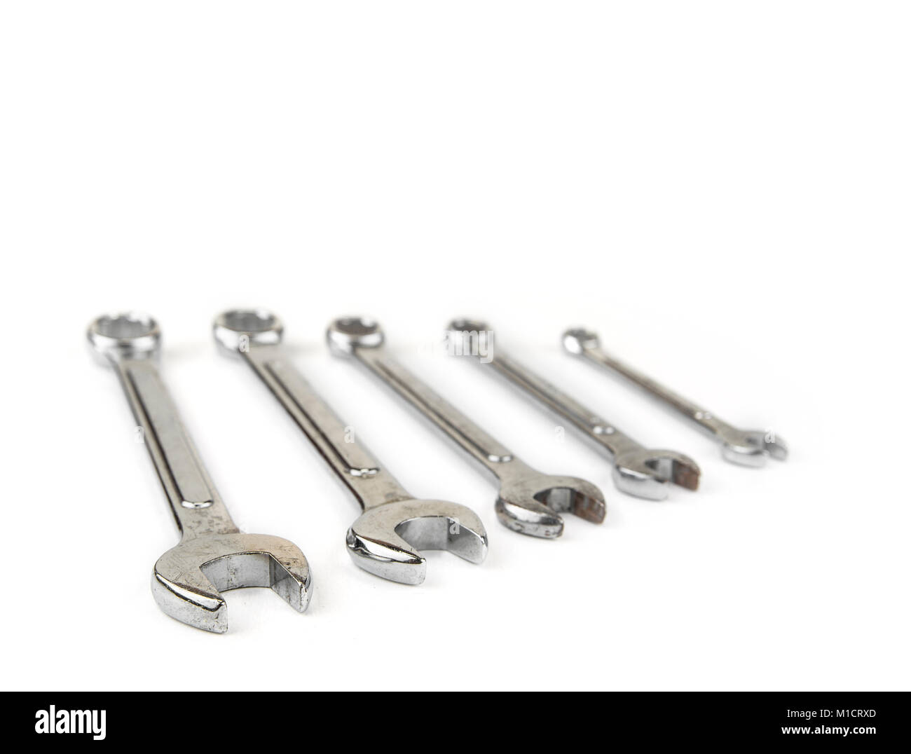 Set of wrenches on the white background Stock Photo - Alamy