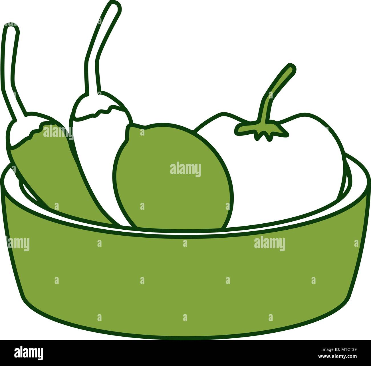 Bowl chili on white Stock Vector Images - Alamy