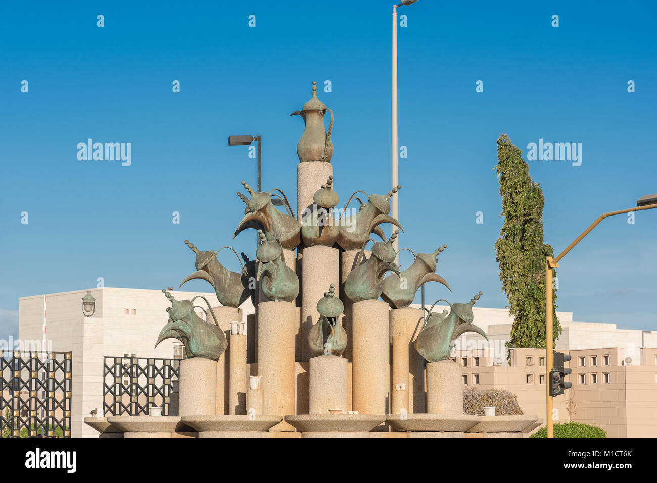 Water/coffee urns as centerpiece of a traffic roundabout in Jeddah ...