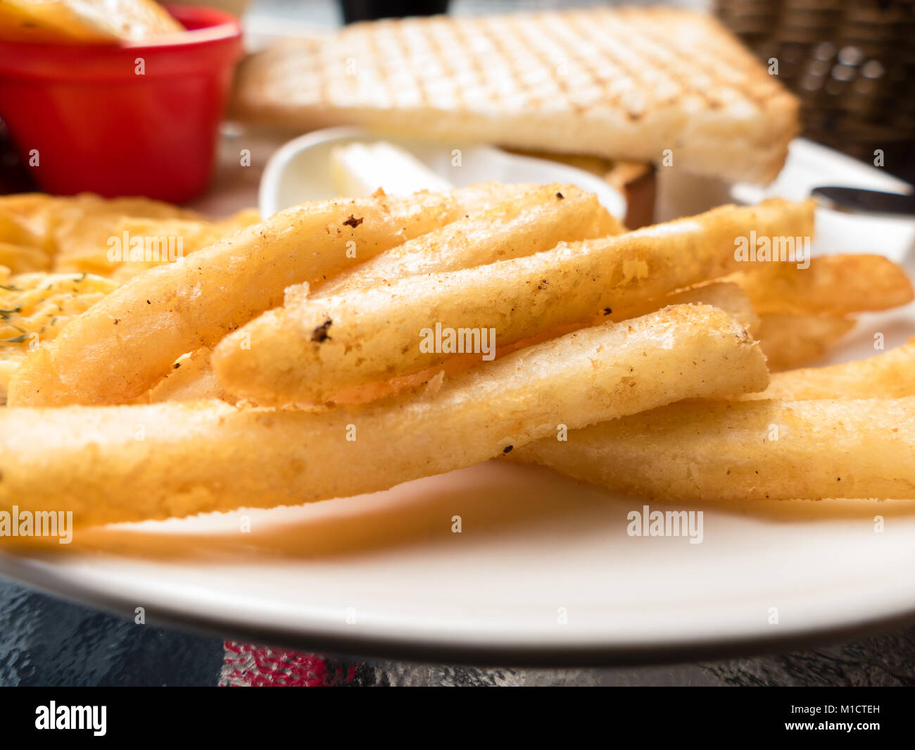 French fries in plate Stock Photo - Alamy