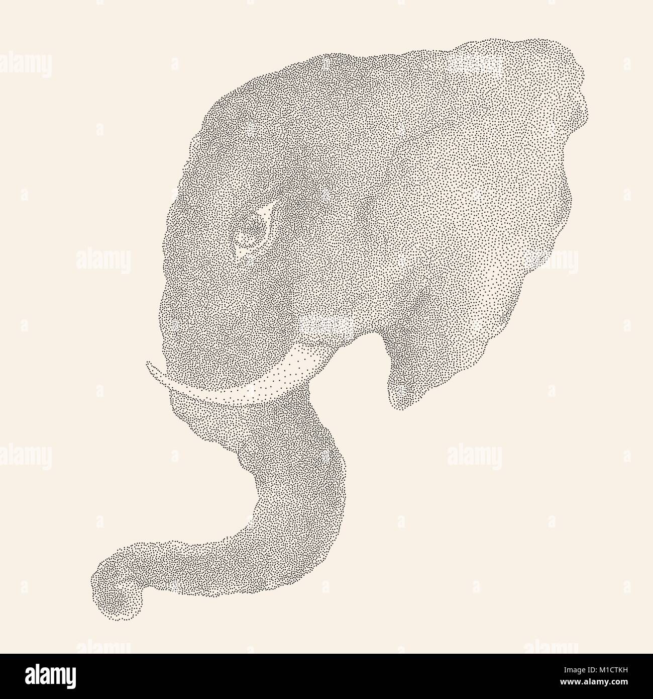 Head of elephant. Hand drawn ink illustration Stock Vector Image & Art ...