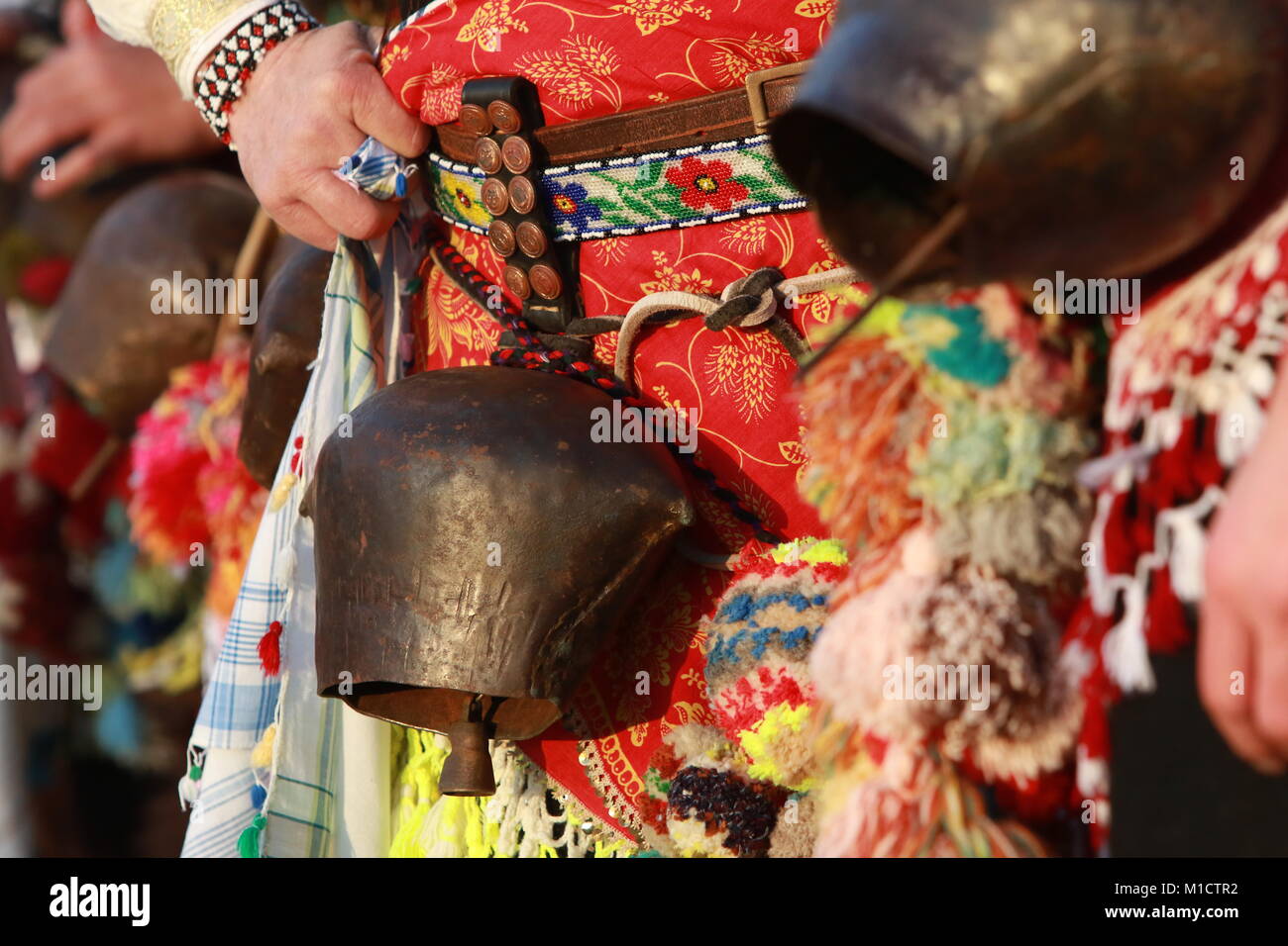 People with mask called Kukeri dance and perform to scare the evil ...