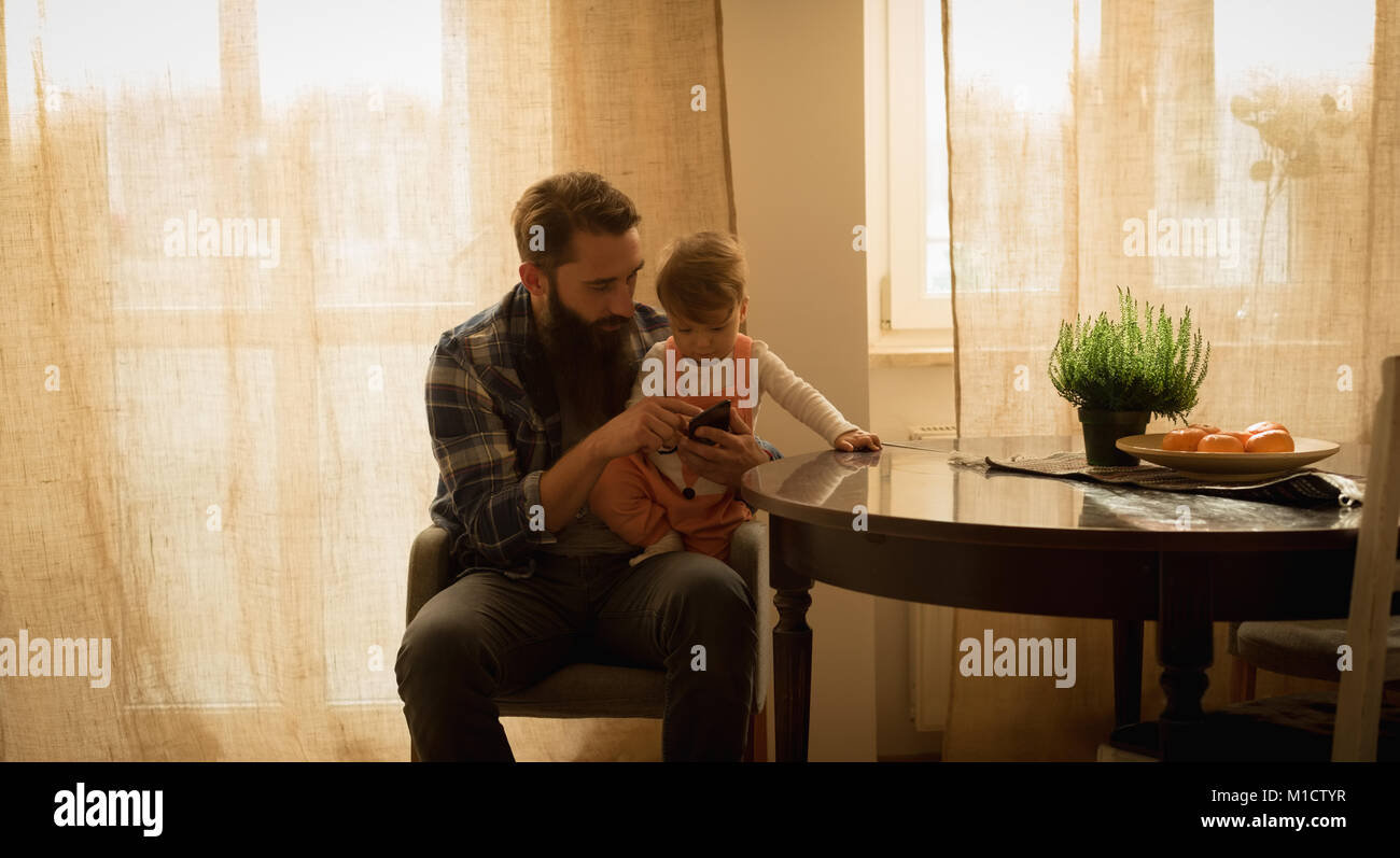 Father phone child hi-res stock photography and images - Alamy