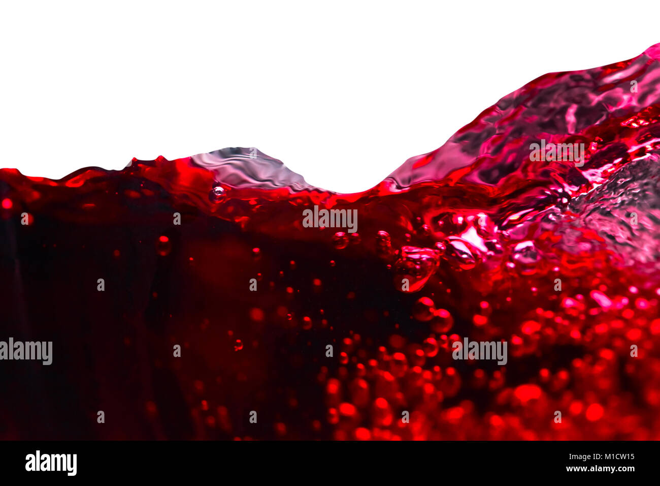 Red wine on white background, abstract splashing. Saved clipping path ...