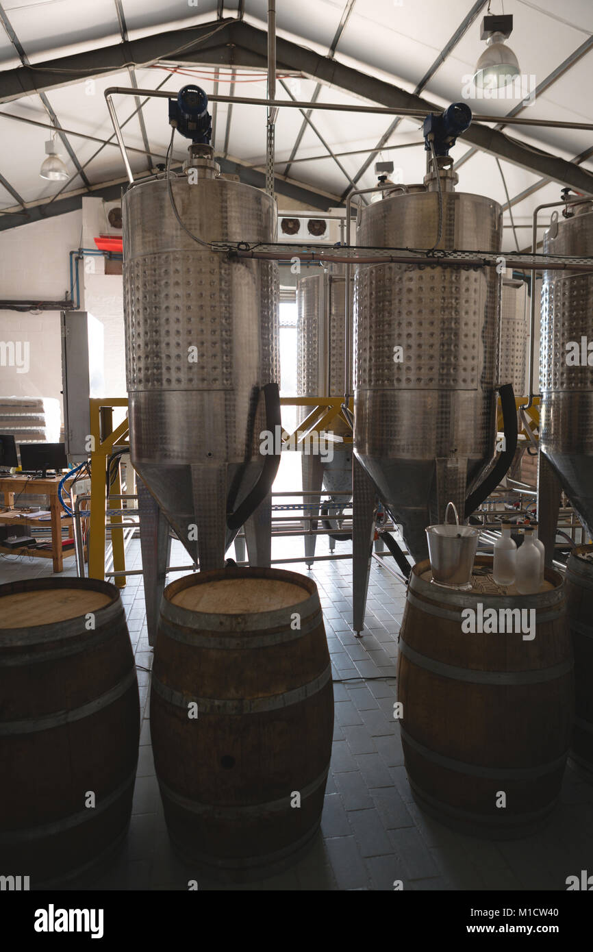 Distillery and barrel in gin factory Stock Photo - Alamy