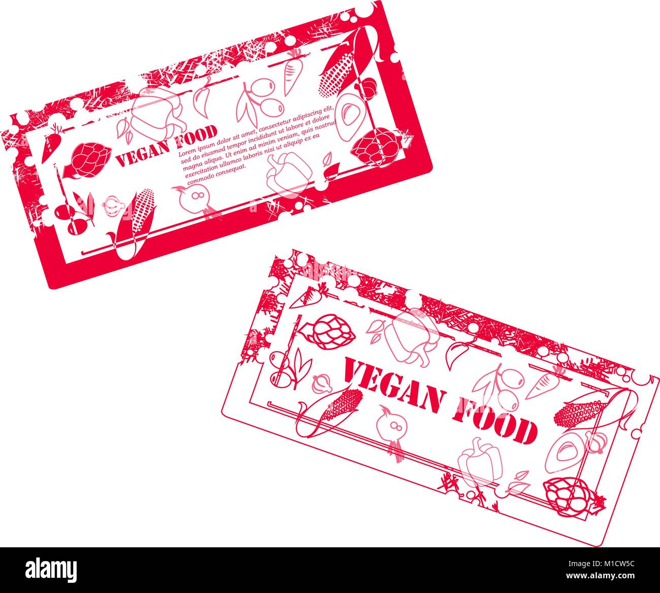 Red rubber stamps with vegetables Stock Vector Image & Art - Alamy