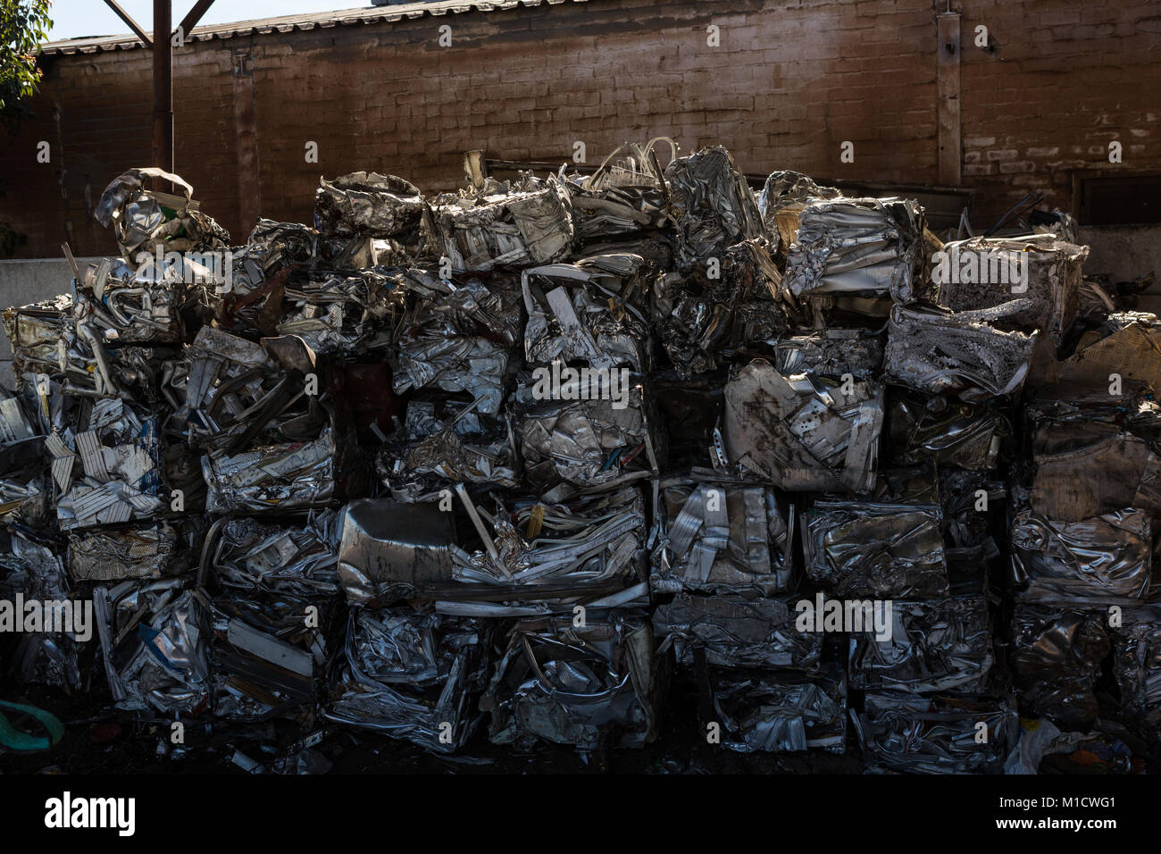 Bundles of compressed trash Stock Photo - Alamy