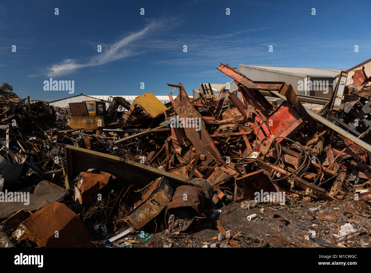 Rusty metal pieces in the scrapyard Stock Photo - Alamy