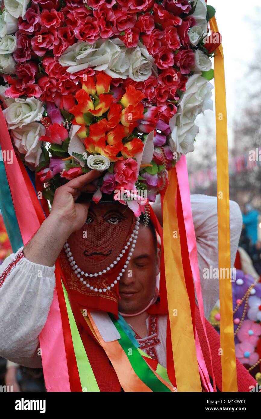 People with mask called Kukeri dance and perform to scare the evil ...