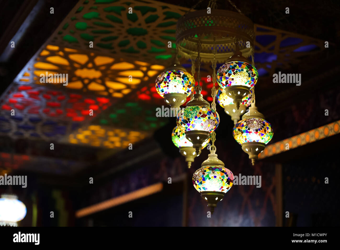 Islamic background arabic pattern and traditional lamp hi-res stock ...