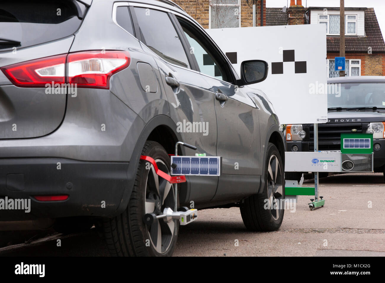 Nissan car having its ADAS camera recalibrated due to a replacement ...