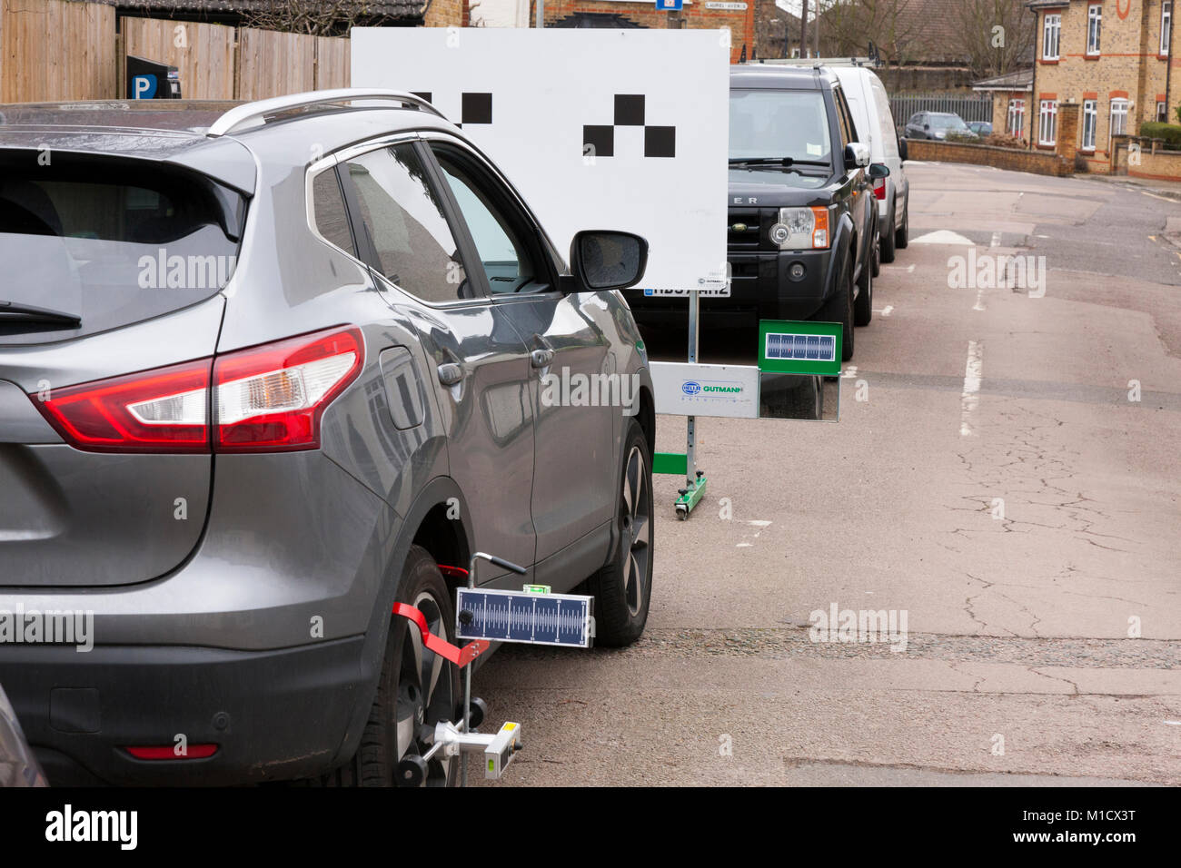 Nissan car having its ADAS camera recalibrated due to a replacement ...