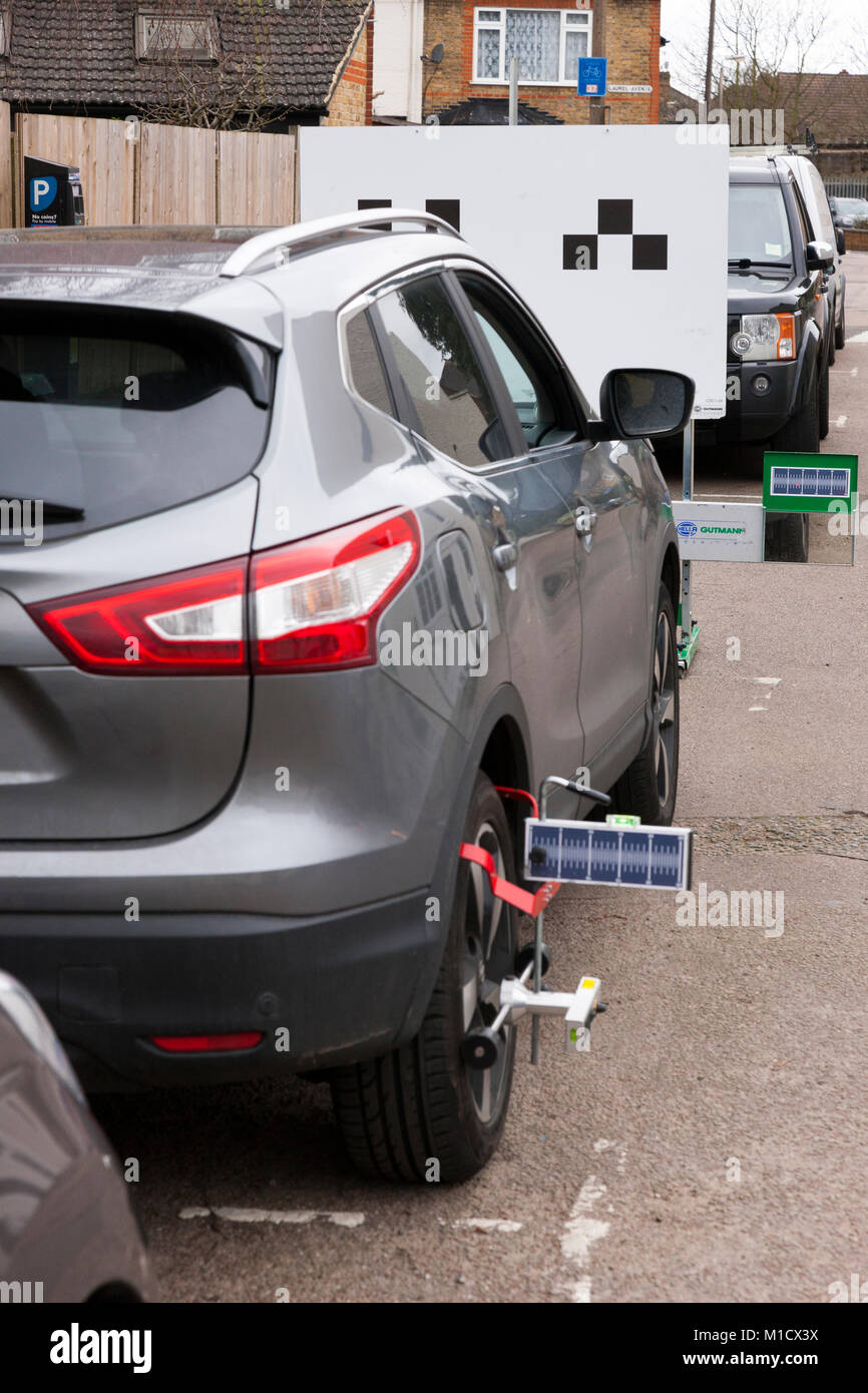 Nissan car having its ADAS camera recalibrated due to a replacement ...