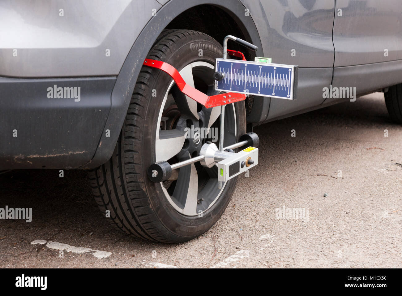 Nissan car having its ADAS camera recalibrated due to a replacement ...