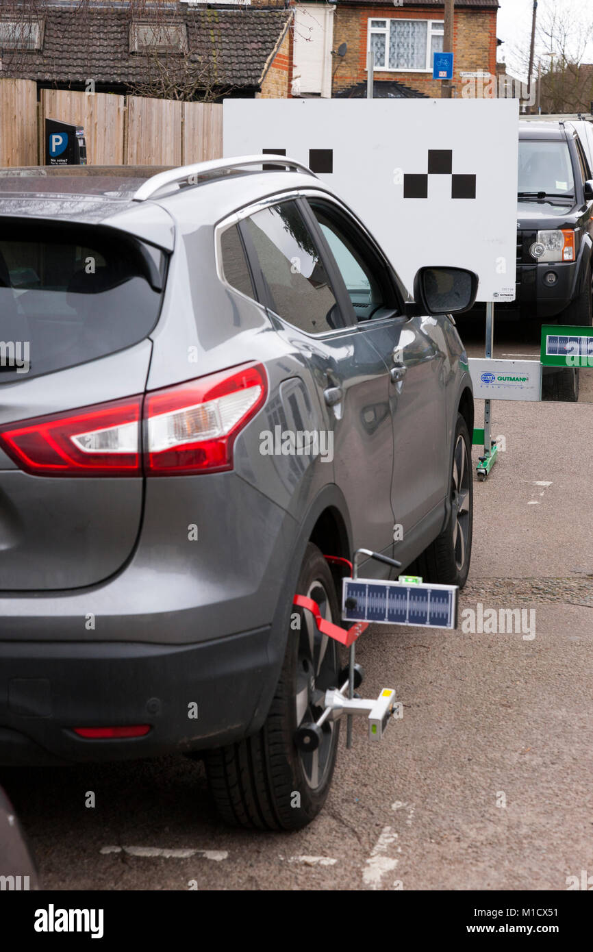 Nissan car having its ADAS camera recalibrated due to a replacement ...