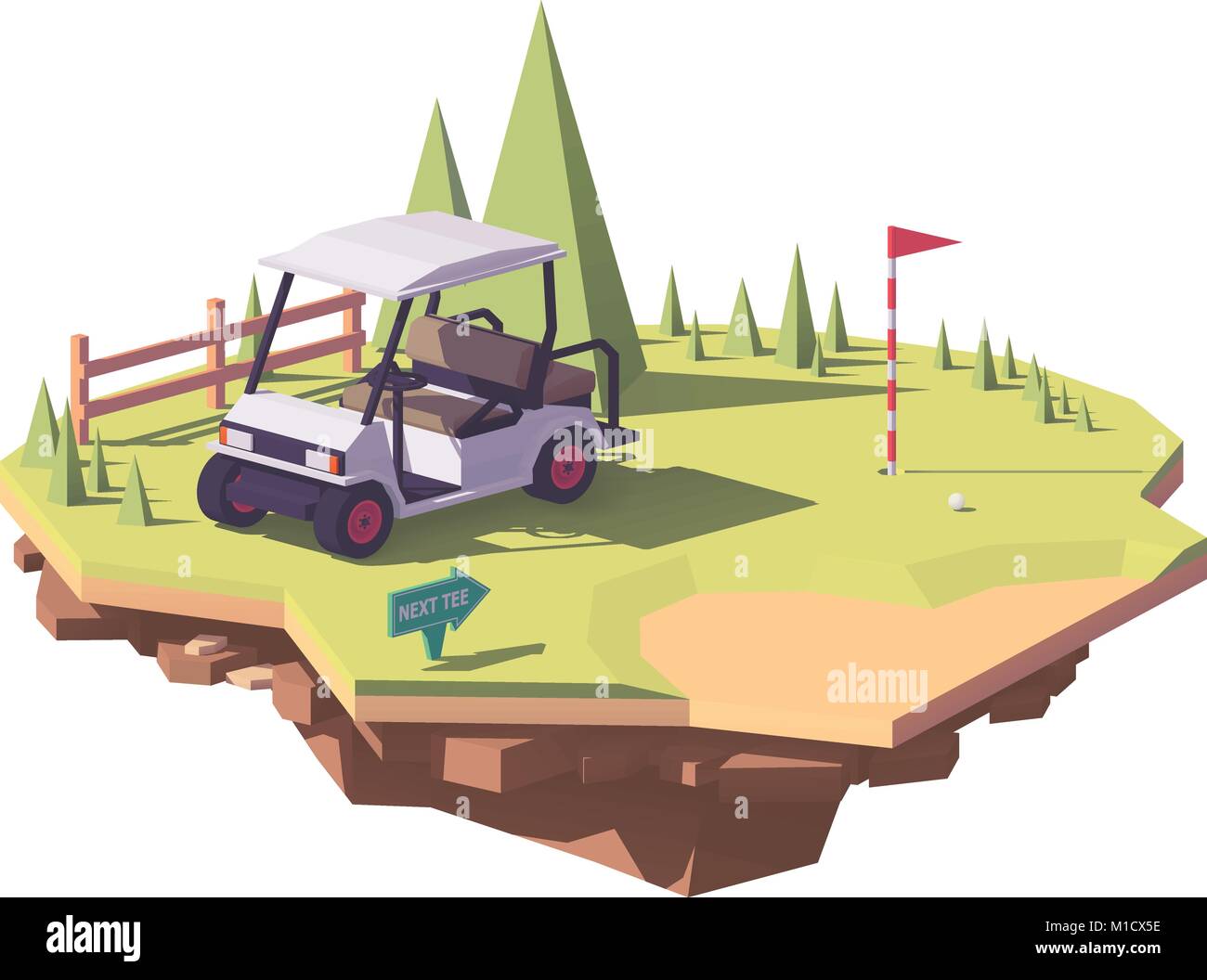 Vector low poly golf cart Stock Vector Image & Art - Alamy