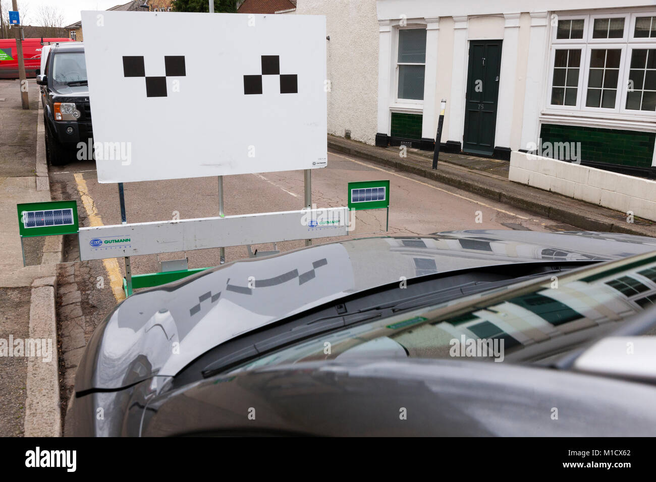 Nissan car having its ADAS camera recalibrated due to a replacement ...