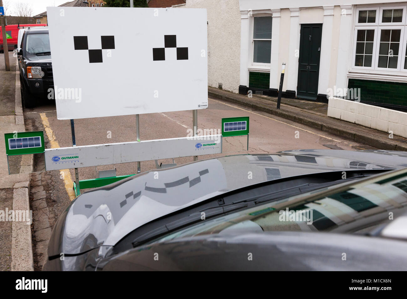 Nissan car having its ADAS camera recalibrated due to a replacement ...