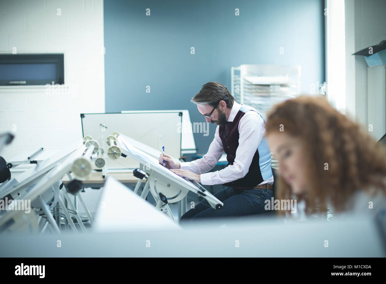 Male drafting hi-res stock photography and images - Alamy