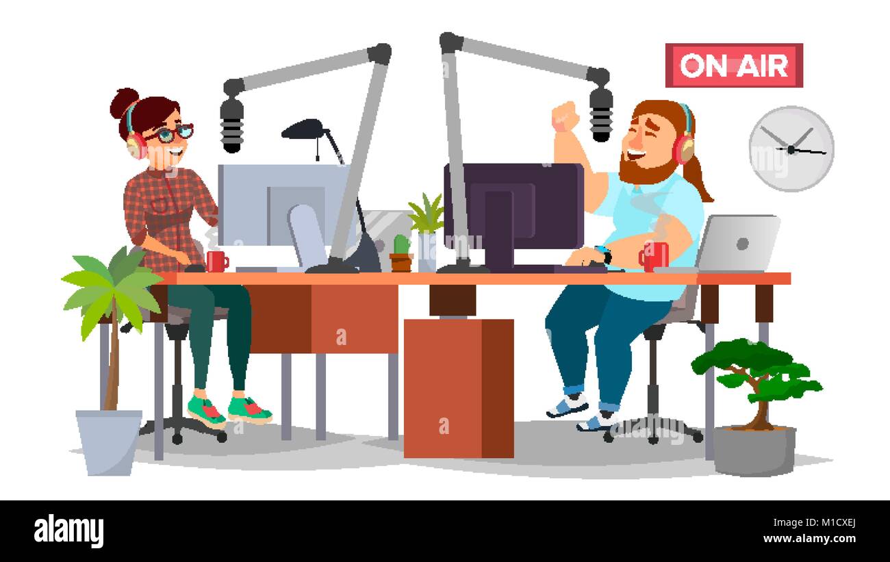 Radio station journalist Stock Vector Images - Alamy