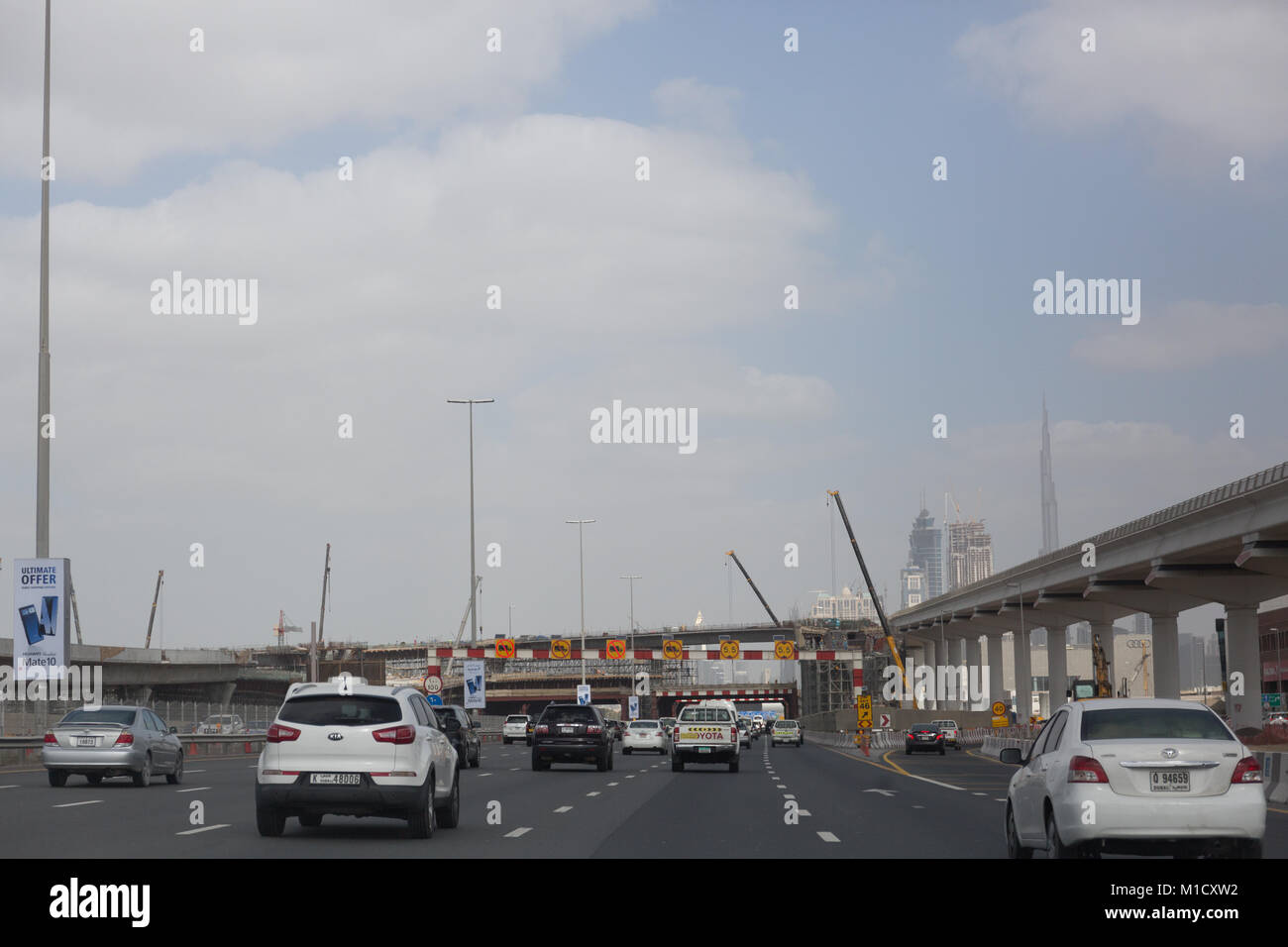 Road traffic in Dubai Stock Photo - Alamy