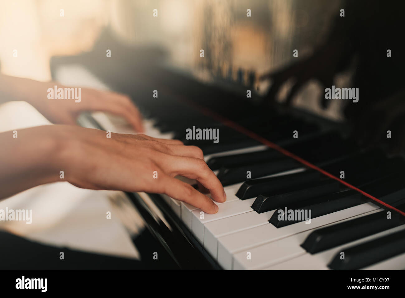Piano music pianist hands playing. Musical instrument grand piano ...