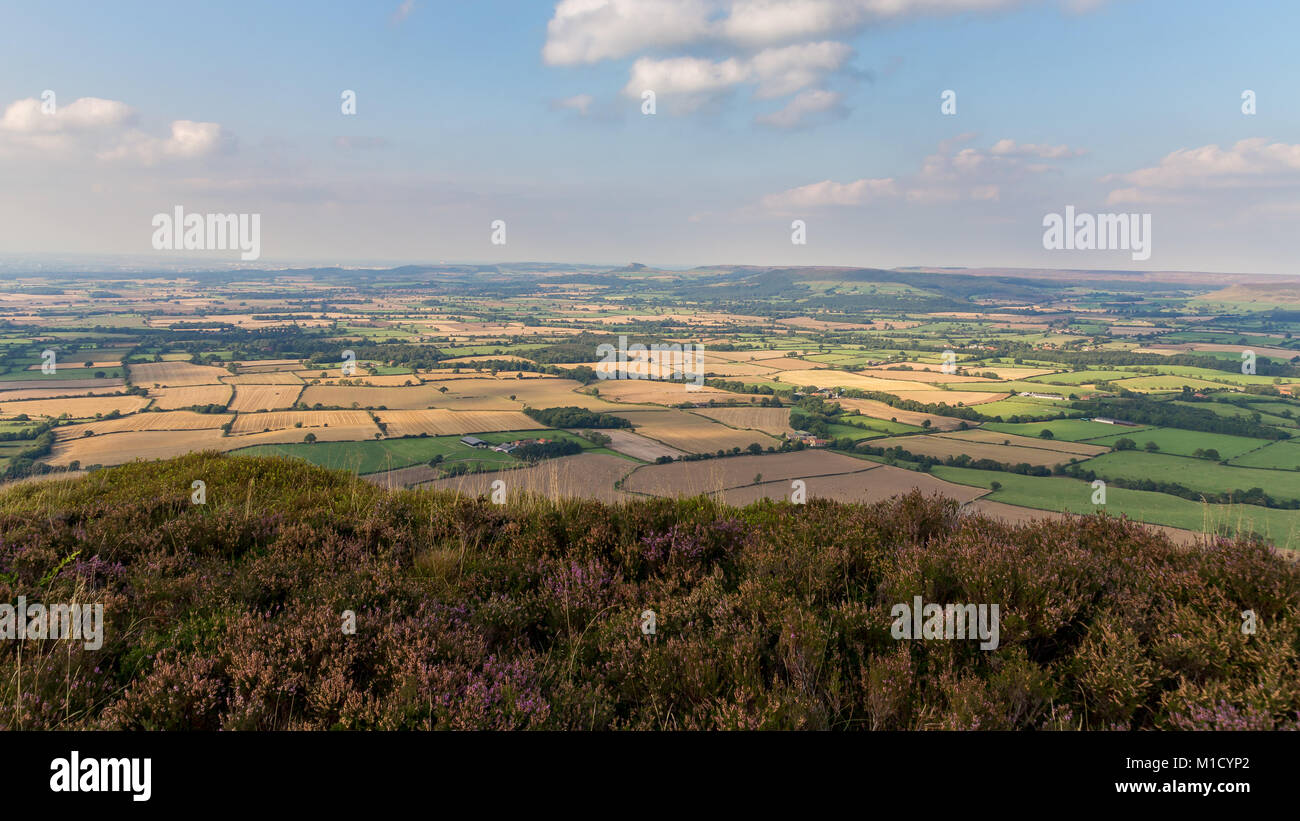 View across the North York Moors from Cleveland Way between Clay Bank ...