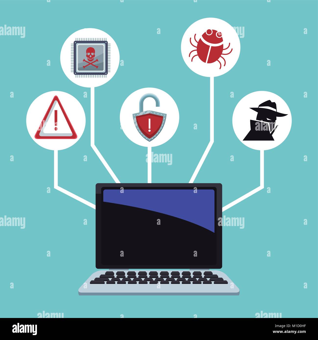 Hacker cyber attack icons concept Stock Vector Images - Alamy